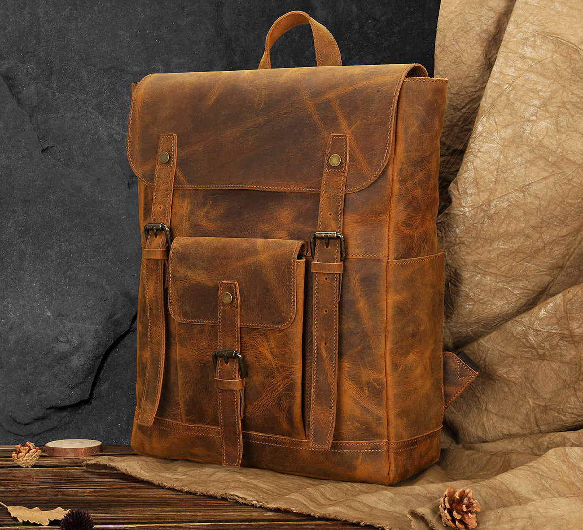 The Supercharged™ Prime Backpack - 2024 New Retro Crazy Horse Leather ...